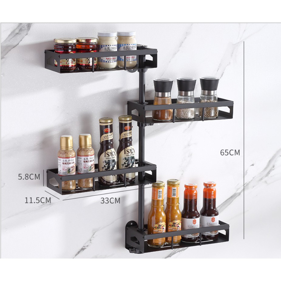 Hanging Condiments Rack 4 Layers Layer Tier Black | Lazada PH