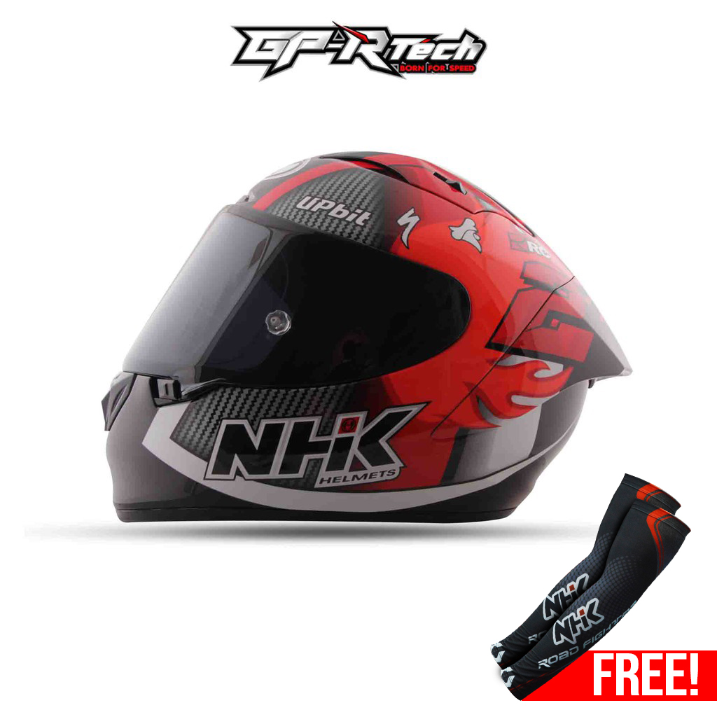 NHK Helmet GPR TECH V2 Ali Adrian Long Spoiler Double D Ring with Free ...