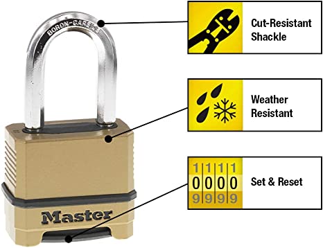 Master Lock Outdoor Combination Lock, Heavy Duty Weatherproof Padlock ...