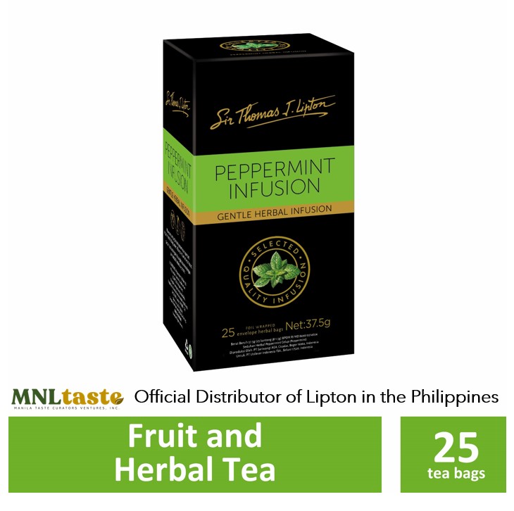 Sir Thomas J. Lipton Peppermint Tea 25 Individually Packed Tea Bags ...