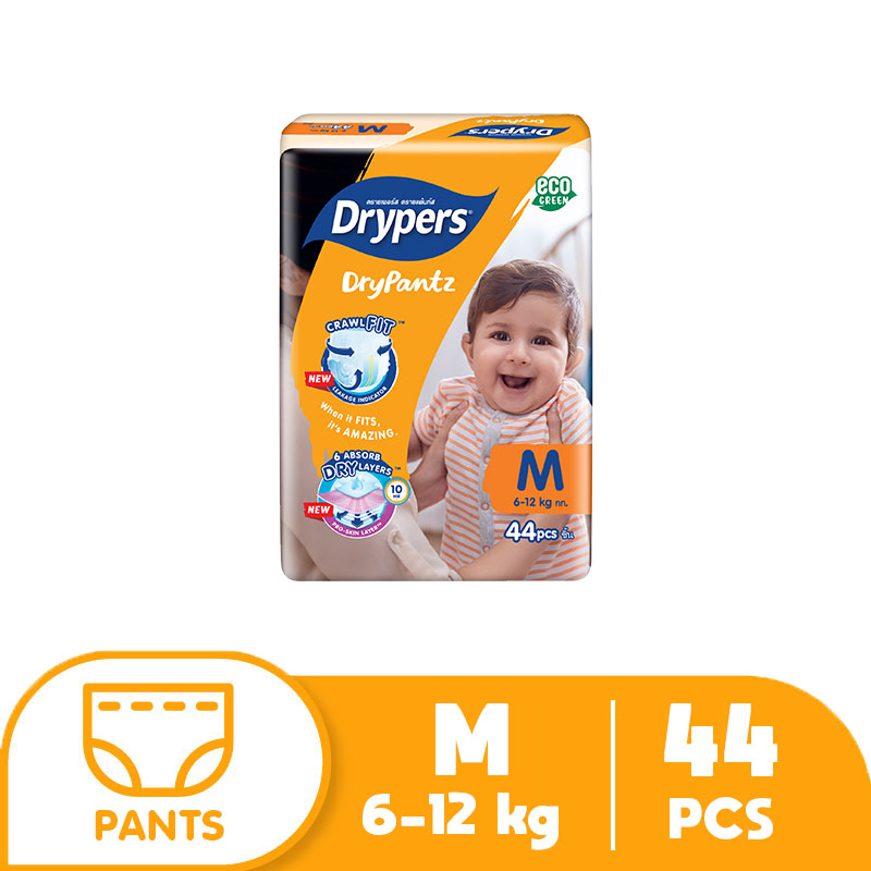 Drypers Drypantz Jumbo Pack M (6-11kg) 44 pcs - Pants Diaper | Lazada PH