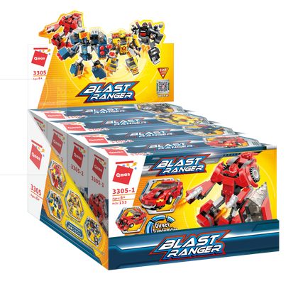 QMAN Building Blocks Blast Ranger Transforming Robot Car Assembly Model ...
