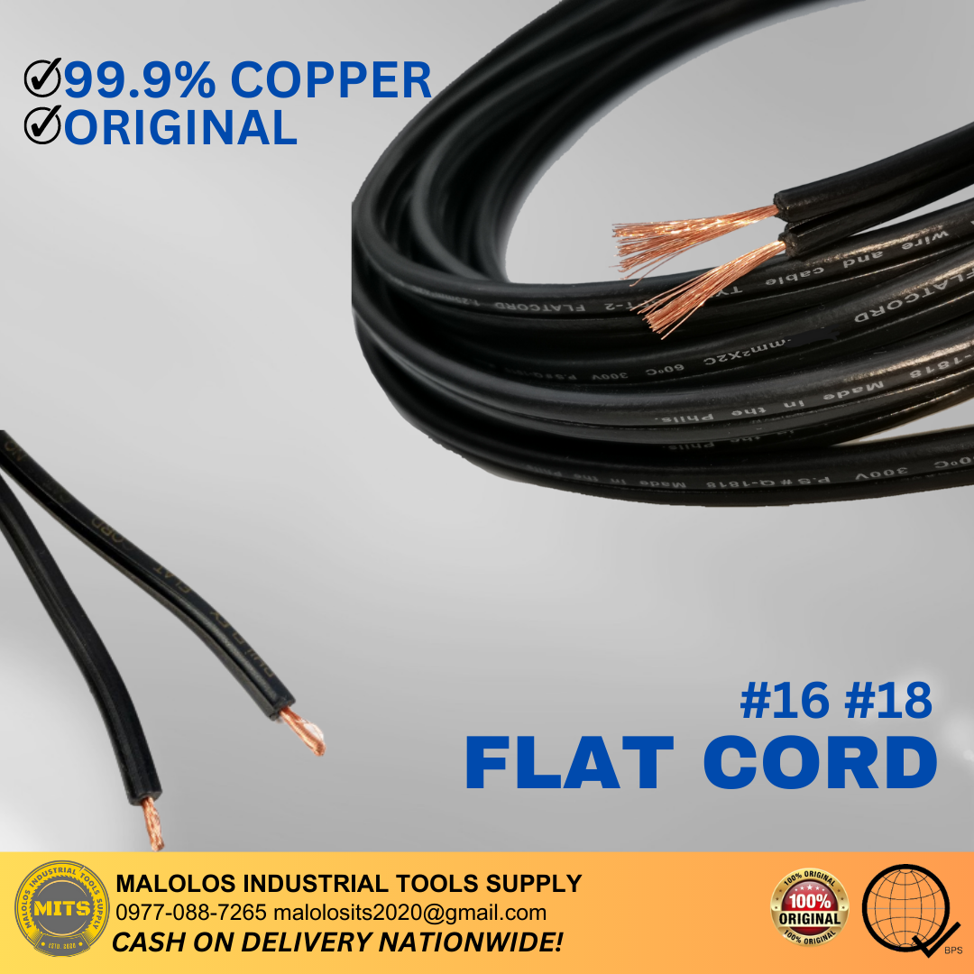 ORIGINAL Flat Cord #16 & #18 Black & White Pure copper | Lazada PH