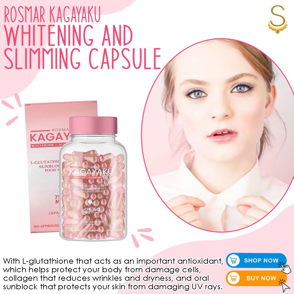 Rosmar Kagayaku Slimming and Whitening Capsule, 60 Capsules, Fat ...