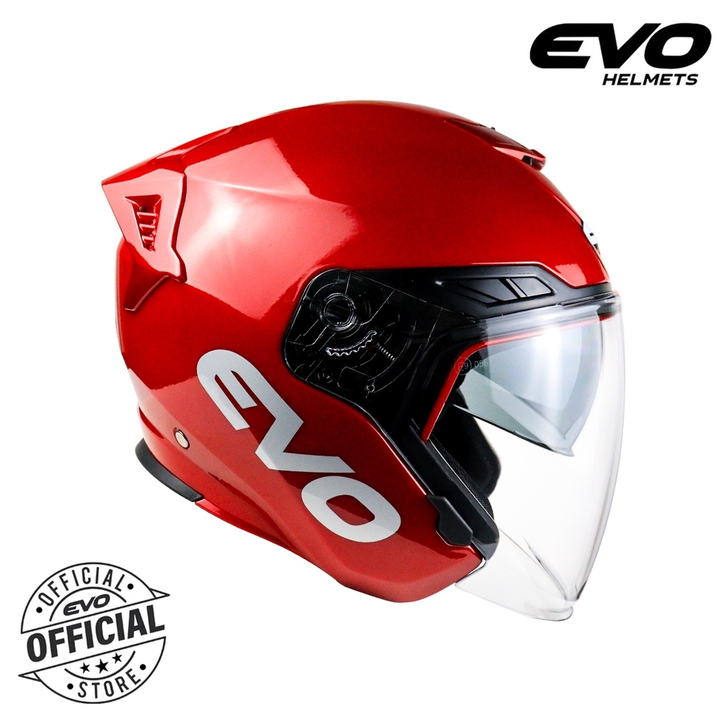 EVO RX-7 Plain Half Face Dual Visor Helmet With Free Clear Lens (NEW ...
