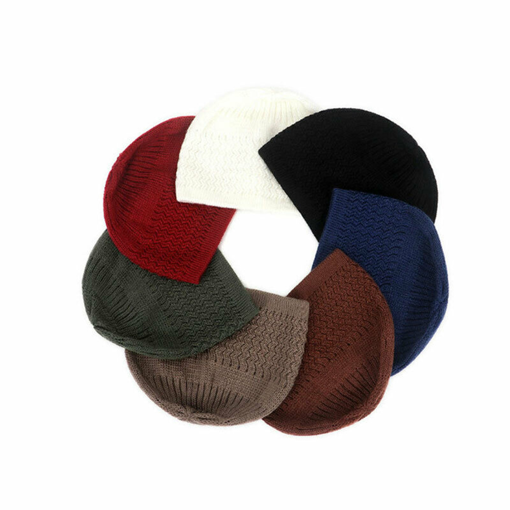 BTTJ0 Knitted hat Men Prayer Female Skull Cap Muslim Cap Islamic Mosque ...