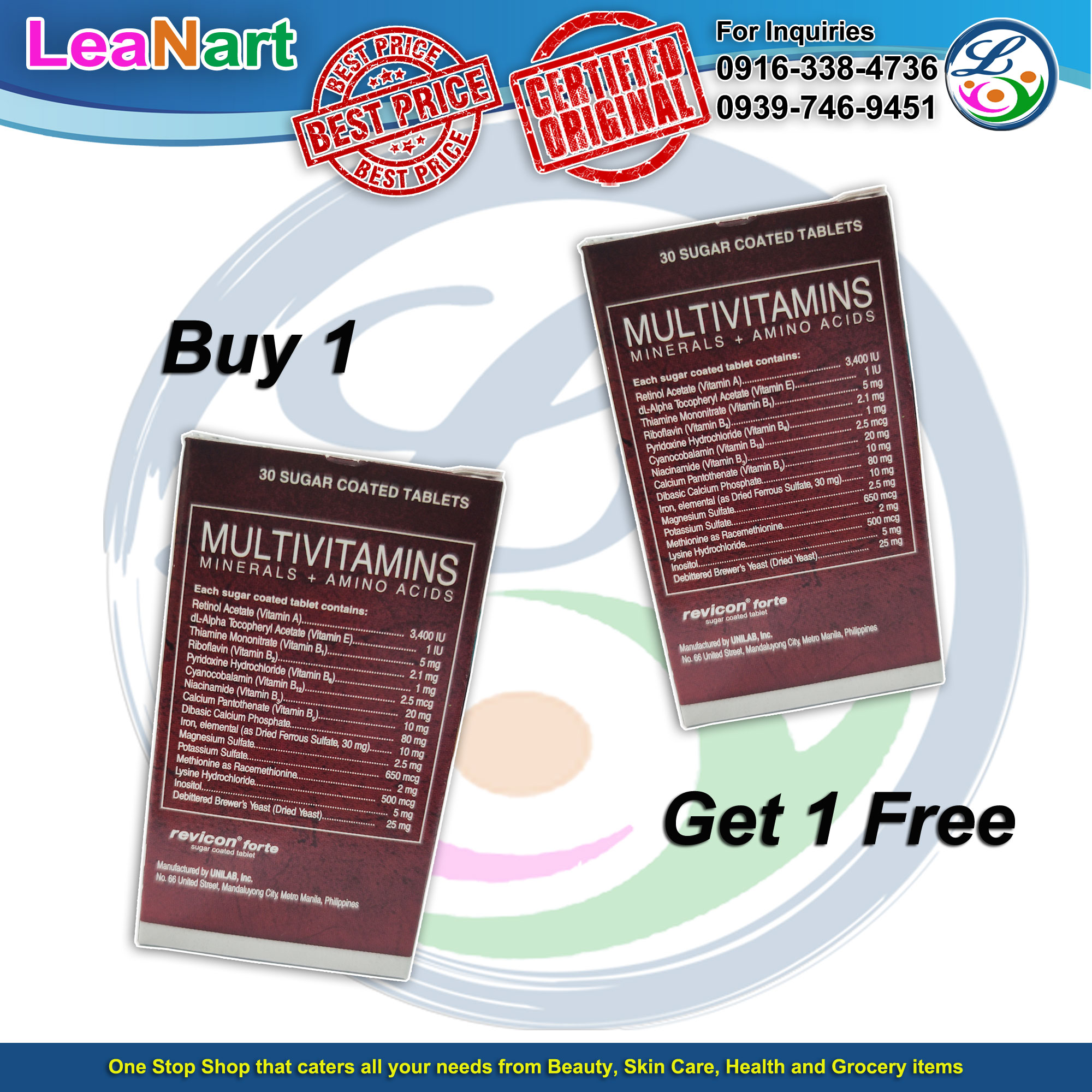 Revicon Forte 30's Sugar Coated Tablet (Bottle) Buy 1 Get 1 Free ...