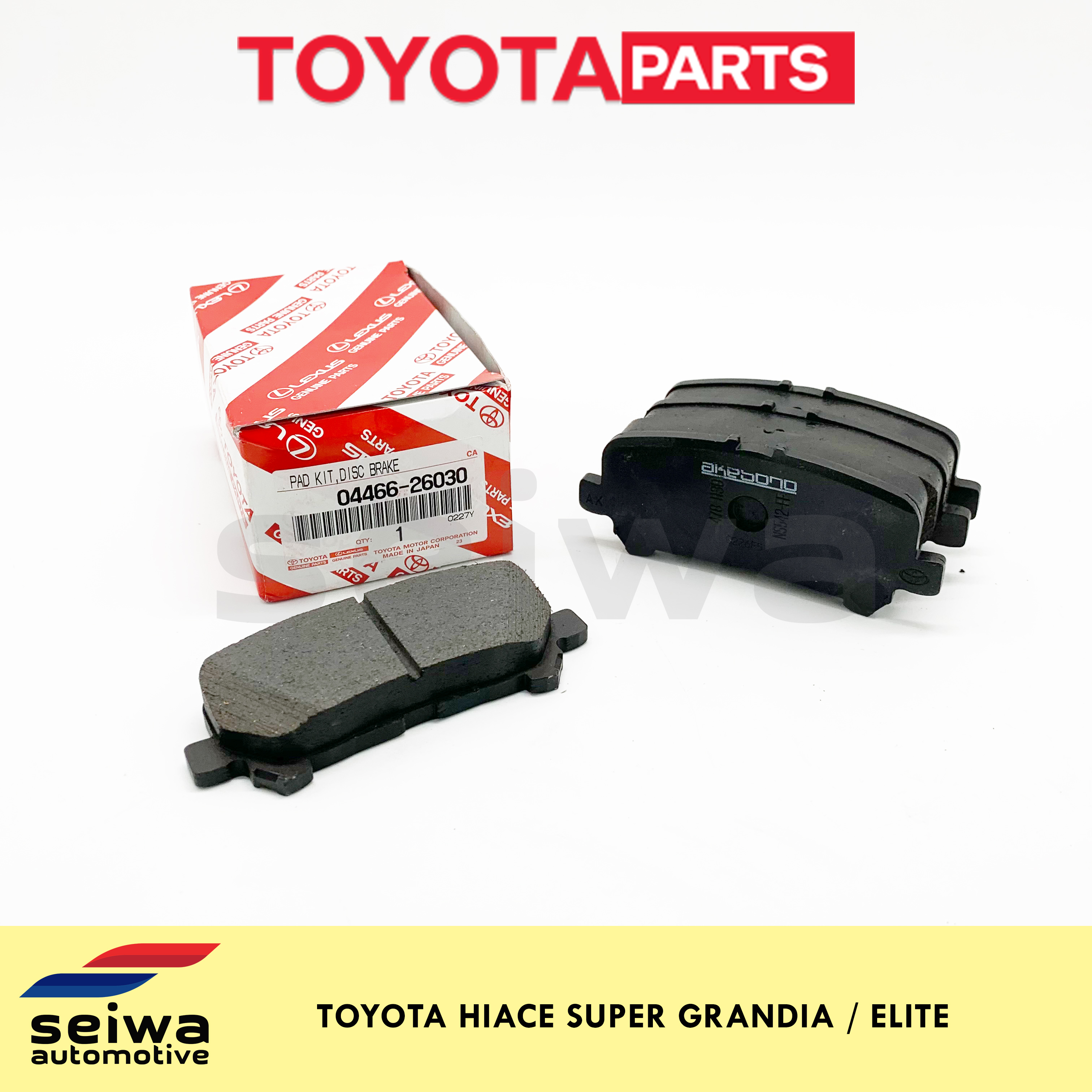 [2019 - 2021 Super Grandia / Elite] Toyota Hiace Brake Pads Rear ...