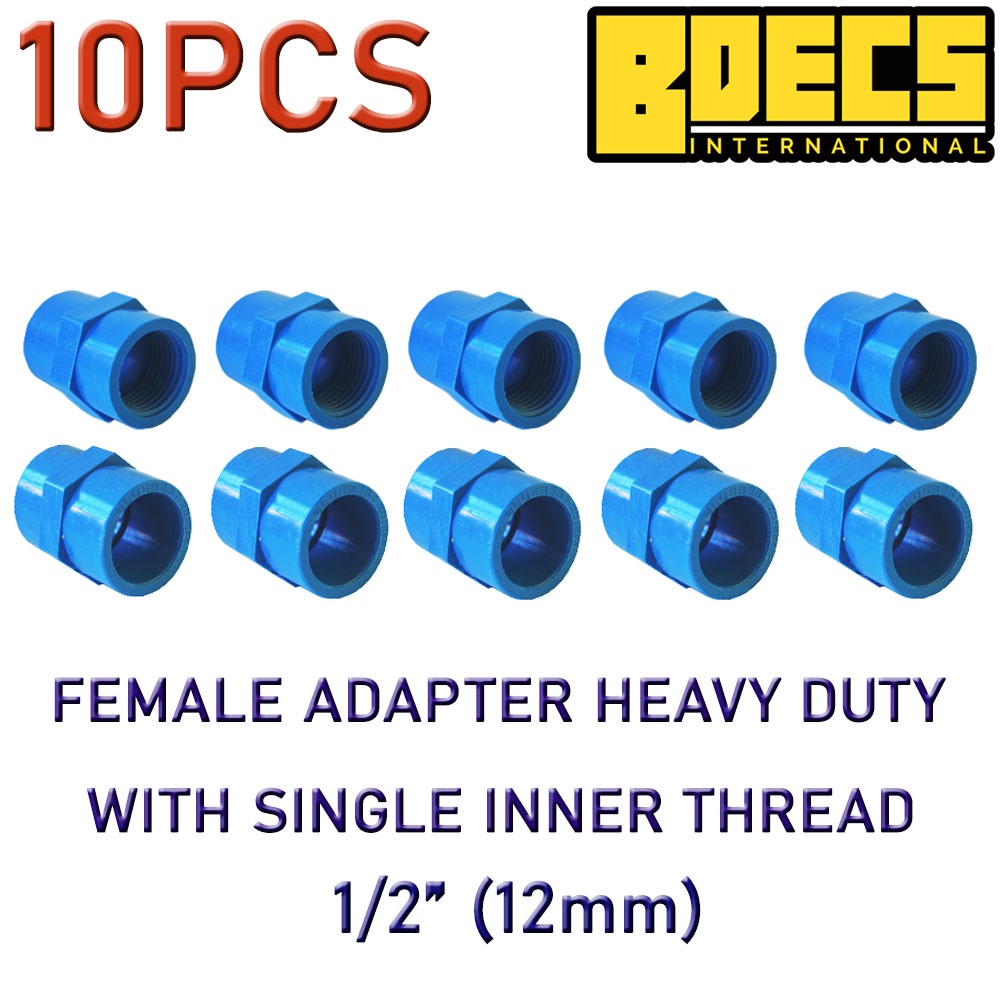 PVC Female Adaptor Blue 1/2" 20mm High Quality by bdecs | Lazada PH