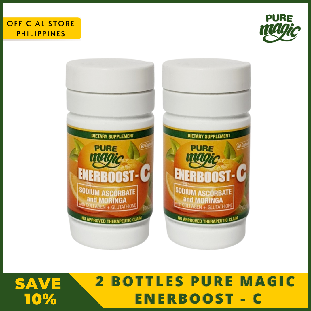 SET OF 2 ENERBOOST C SODIUM ASCORBATE WITH MORINGA, GLUTATHIONE AND COLLAGEN 1000mg 60 Capsules ...