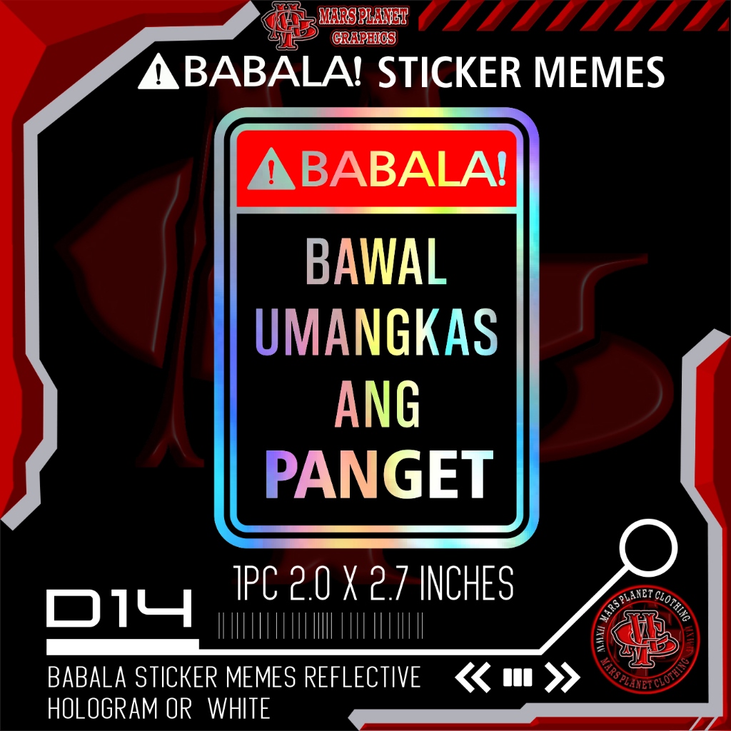 BABALA BAWAL HIRAMIN MOTORCYCLE BIKE STICKER WATERPROOF | Lazada PH