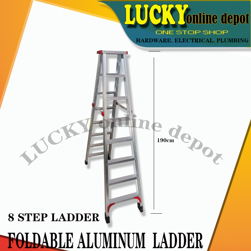7 & 8 STEP FOLDABLE A-TYPE ALUMINUM LADDER | Lazada PH