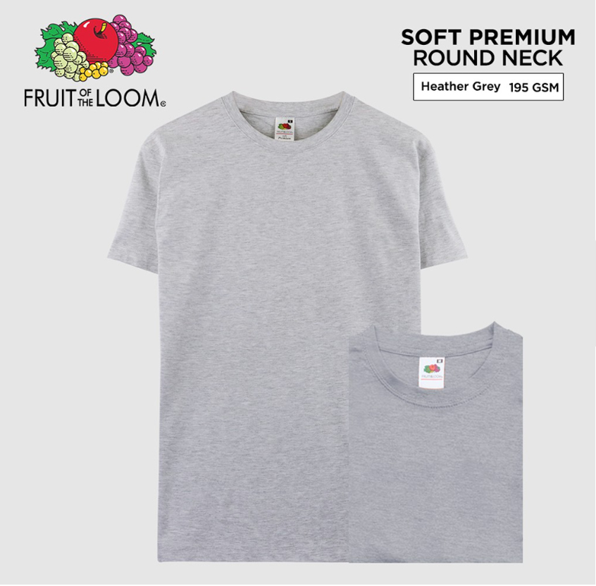 FRUIT OF THE LOOM HEATHER GRAY original Round Neck plain | Lazada PH
