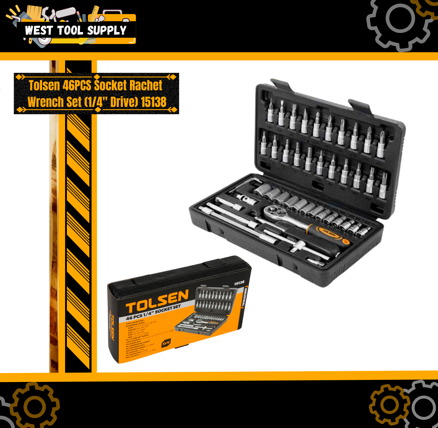 TOLSEN 46PCS 1/4″ SOCKET SET 15138 | Lazada PH