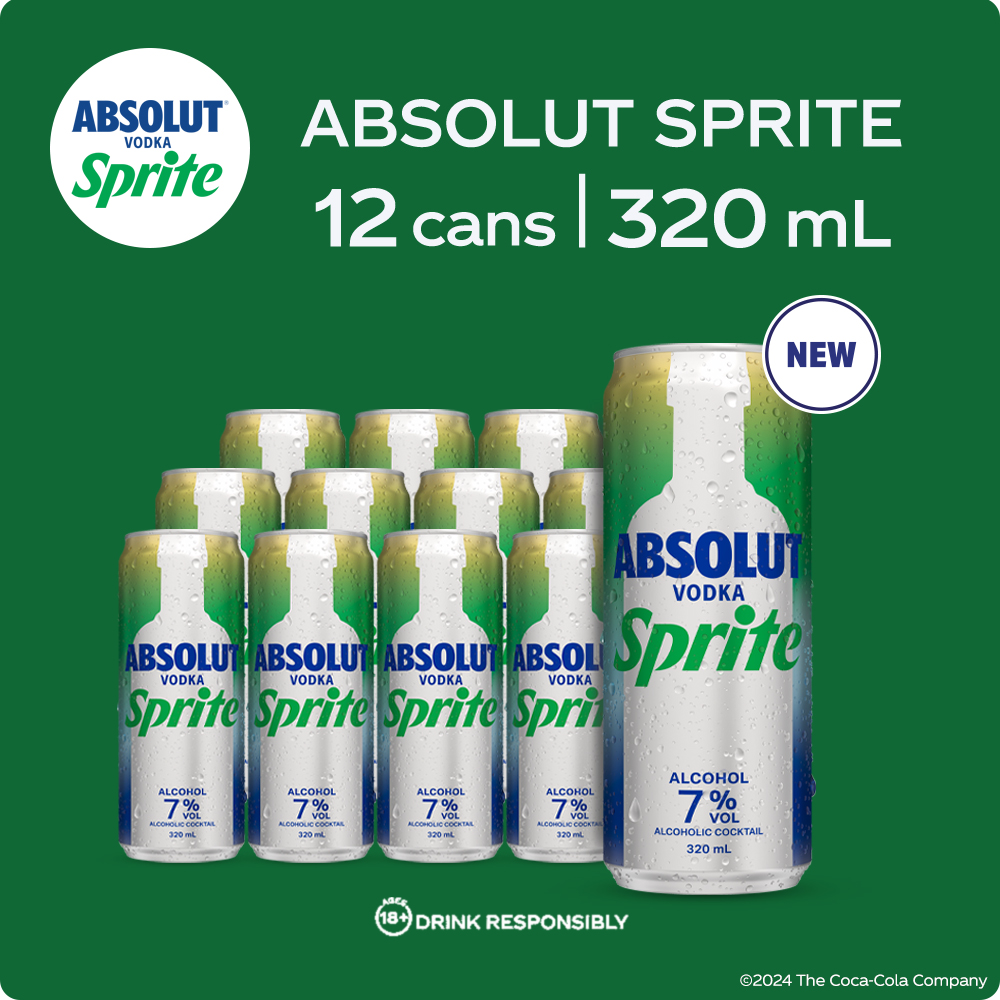 Absolut Vodka & Sprite 320ml 7% Alcohol - Pack of 12 | Lazada PH