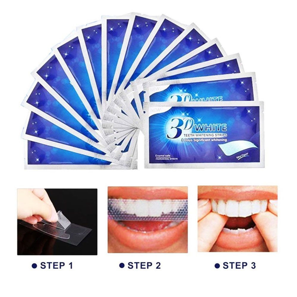 3D Tooth Whitening Strip Removes Yellow and White Teeth Quickly Whitens ...