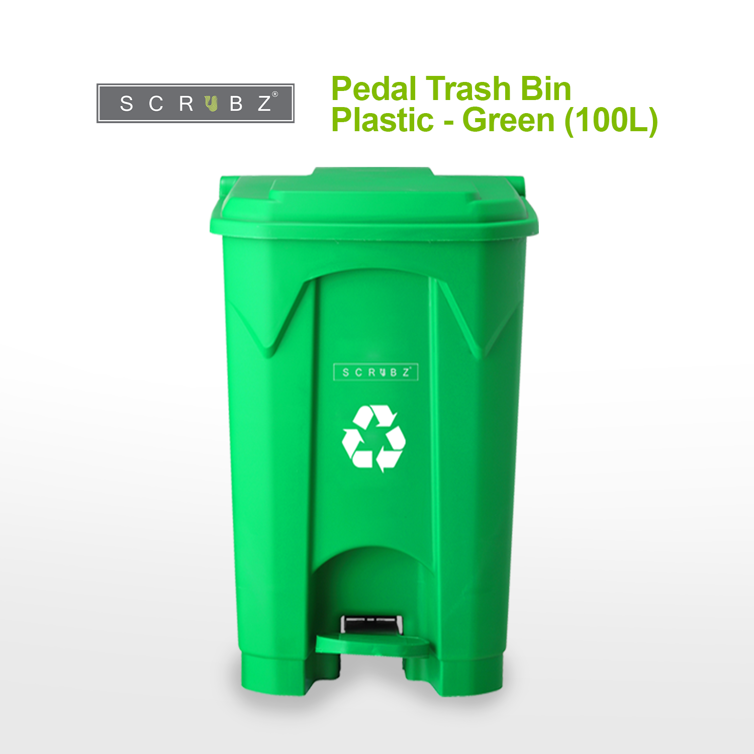 SCRUBZ Premium 100L Pedal Trash Bin Garbage Bin Waste Bin Plastic ...