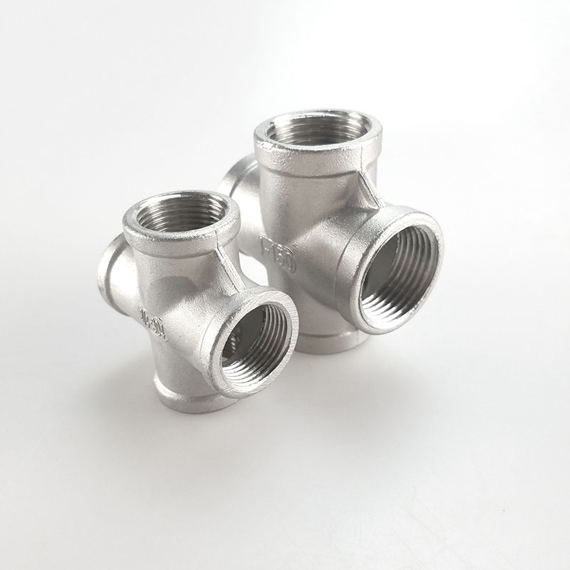 Stainless Steel SS304 1/8 1/4 3/8 1/2 3/4 1 1-1/4 1-1/2 Female BSP Thread Pipe Fitting 4 way ...