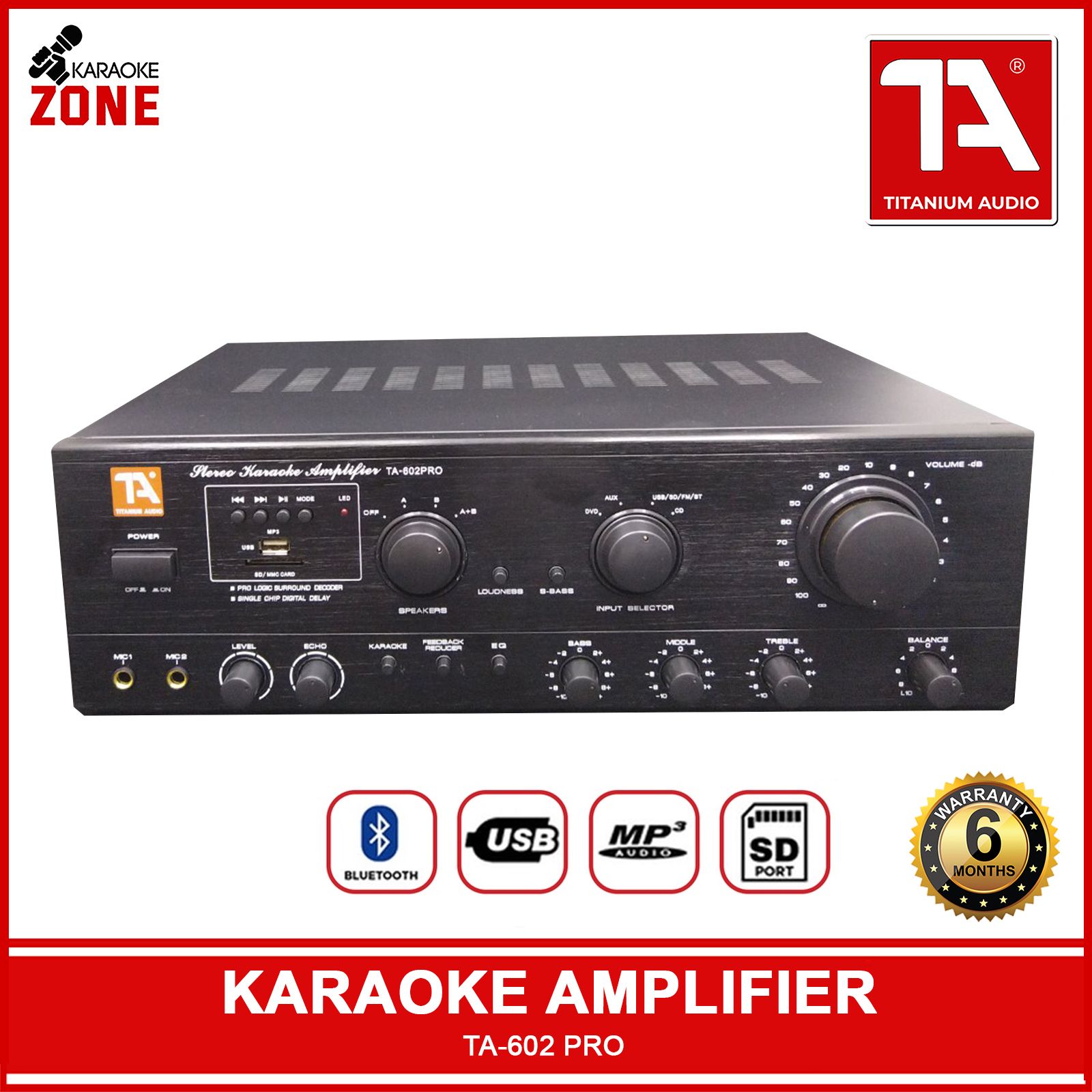 Titanium Audio TA 602 PRO Amplifier / Karaoke Amplifier / FM ,USB, SD ...