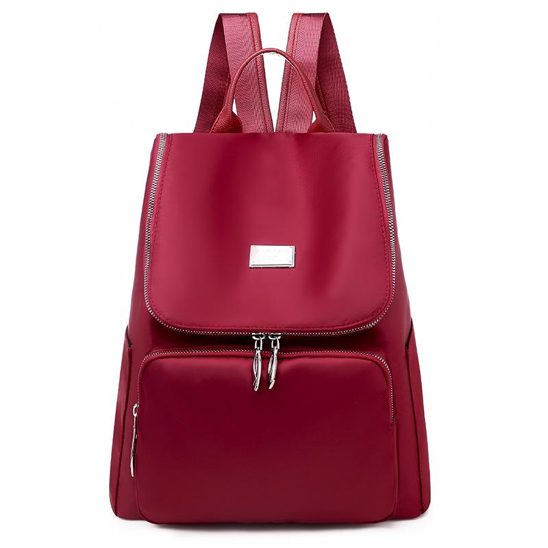 C&JY Fashion Korean women's backpack double zipper solid color large ...