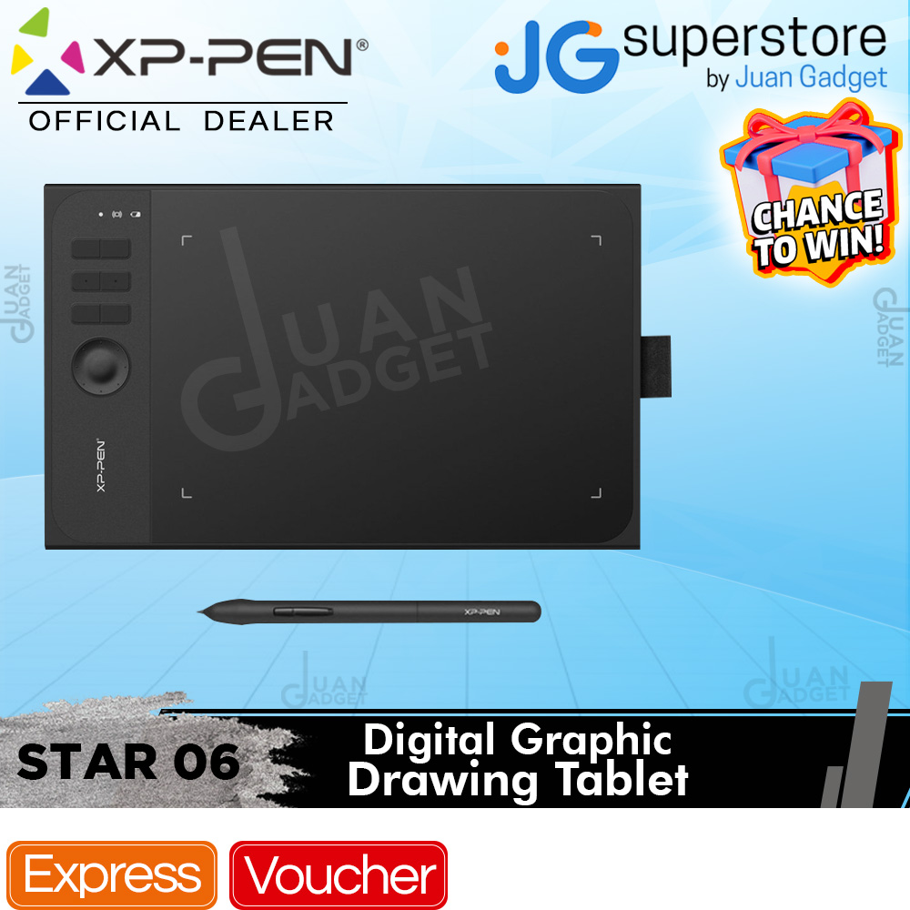 XP-Pen Star 06 Tablet 10 x 6 Inches 5080 LPI Wireless Wired USB with ...