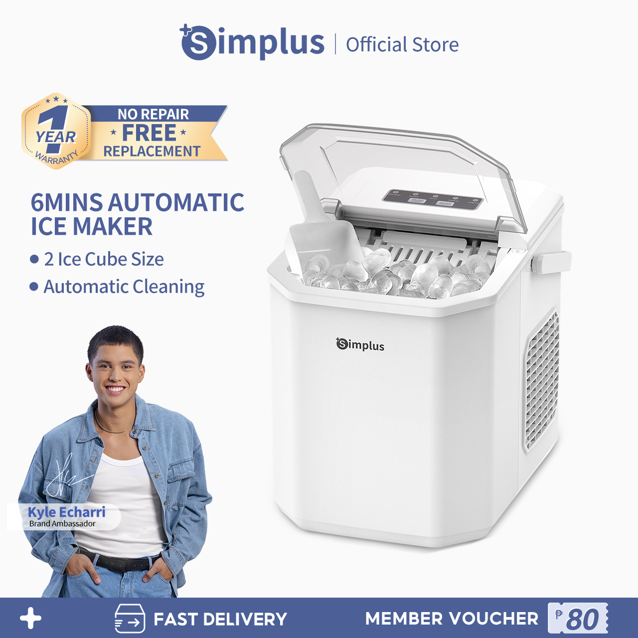 Simplus Automatic Ice Maker Machine Ice New Upgrade Maker Machine Household Smart Screen 2 Ice ...