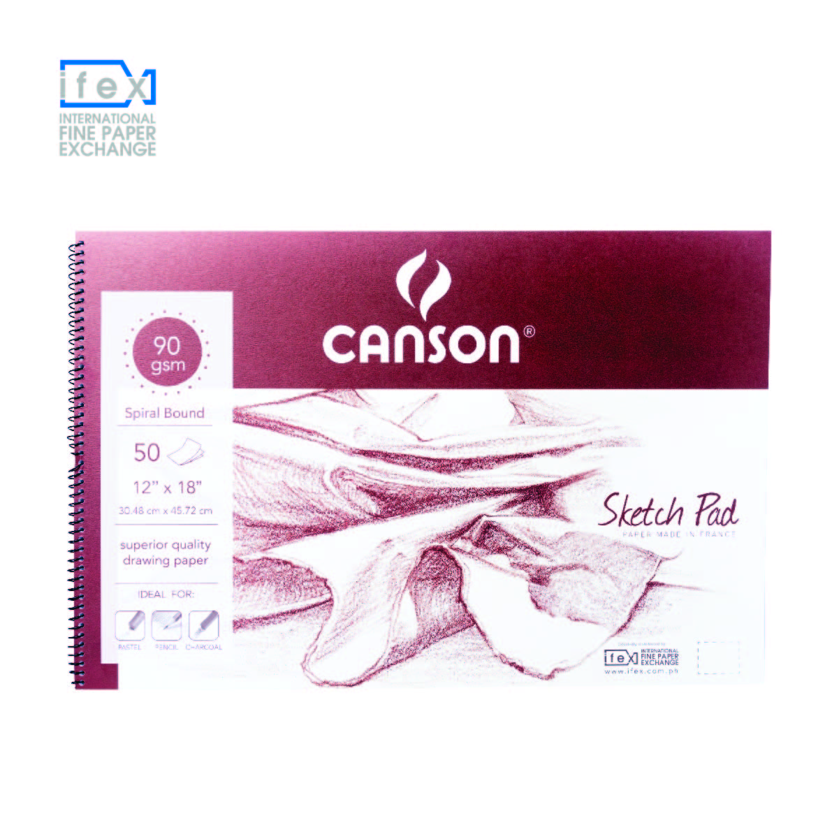 Canson Sketch Pad 90gsm 12'' x 18'' 50sheets | Lazada PH