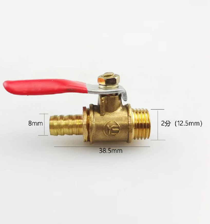 Brass Ball Valve 8/10mm Double Union Brass Ball Valves For Heater Gas ...