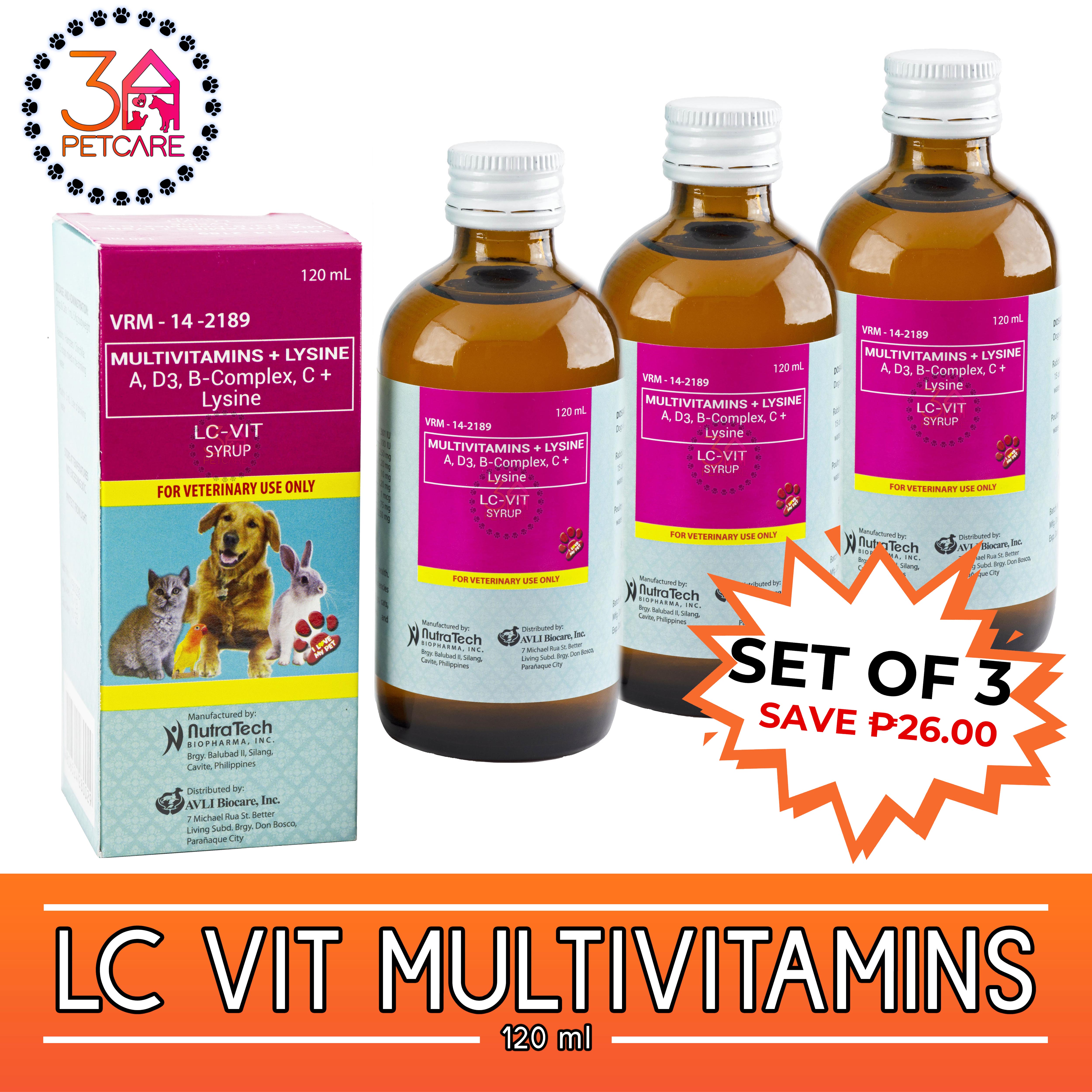 LC Vit Syrup Multivitamins for Pets (120ml) - [SET of 3] | Lazada PH