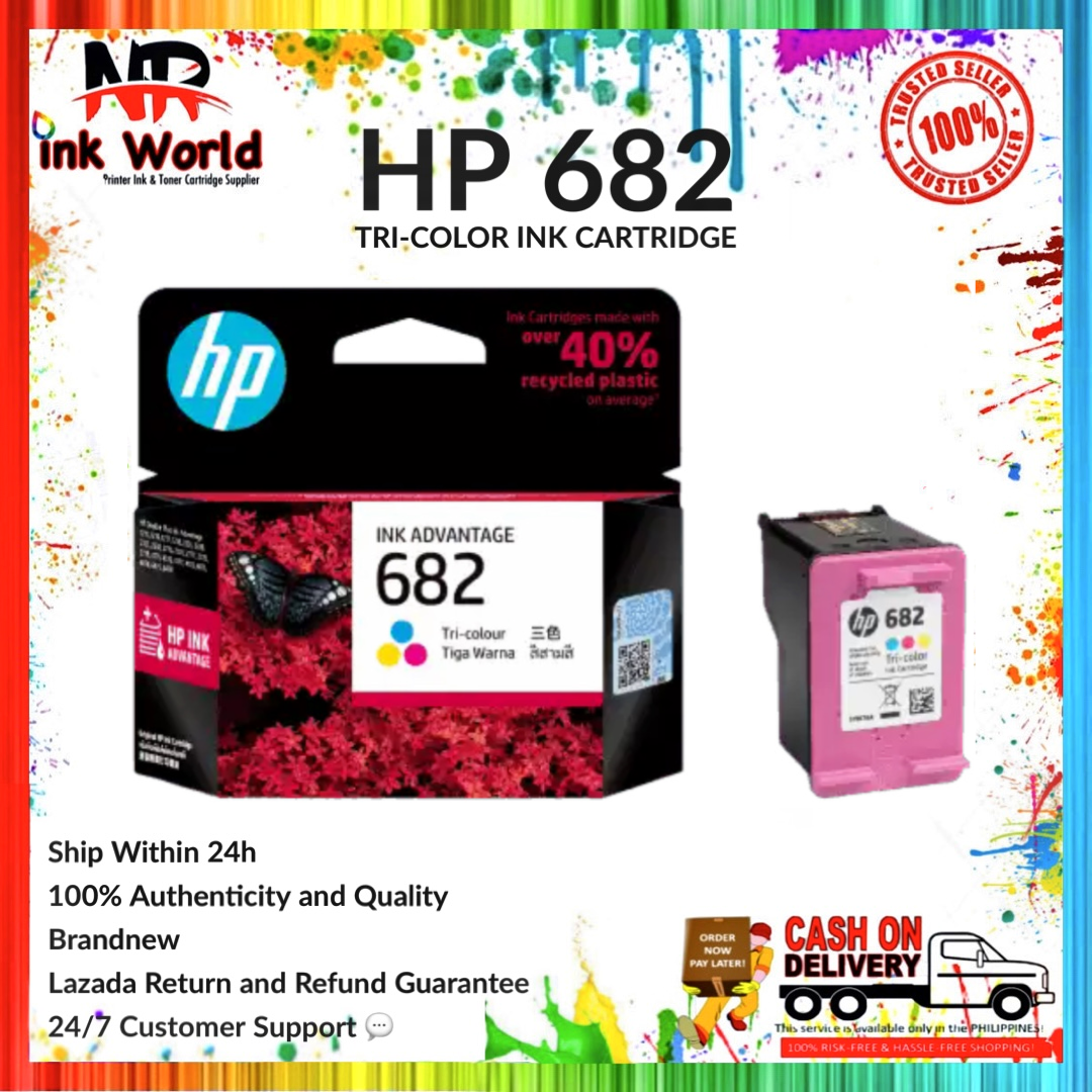HP 682 Tri-color Original Ink Advantage Cartridge (3YM76AA) | Lazada PH
