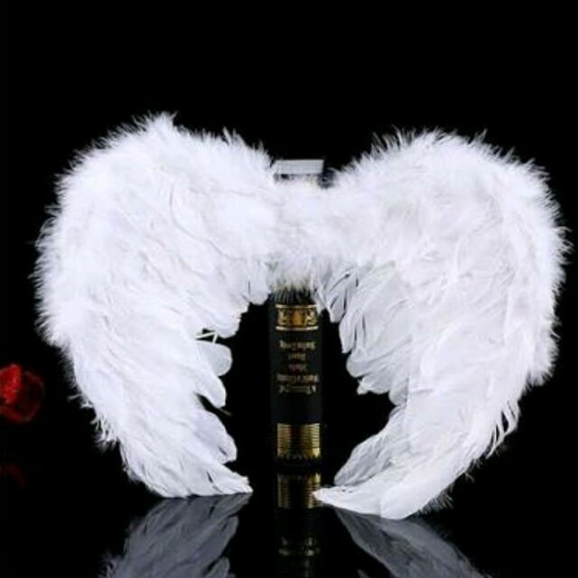 SMALL Size ONLY Angel White Wings - With Synthetic Feather Wings Sold ...
