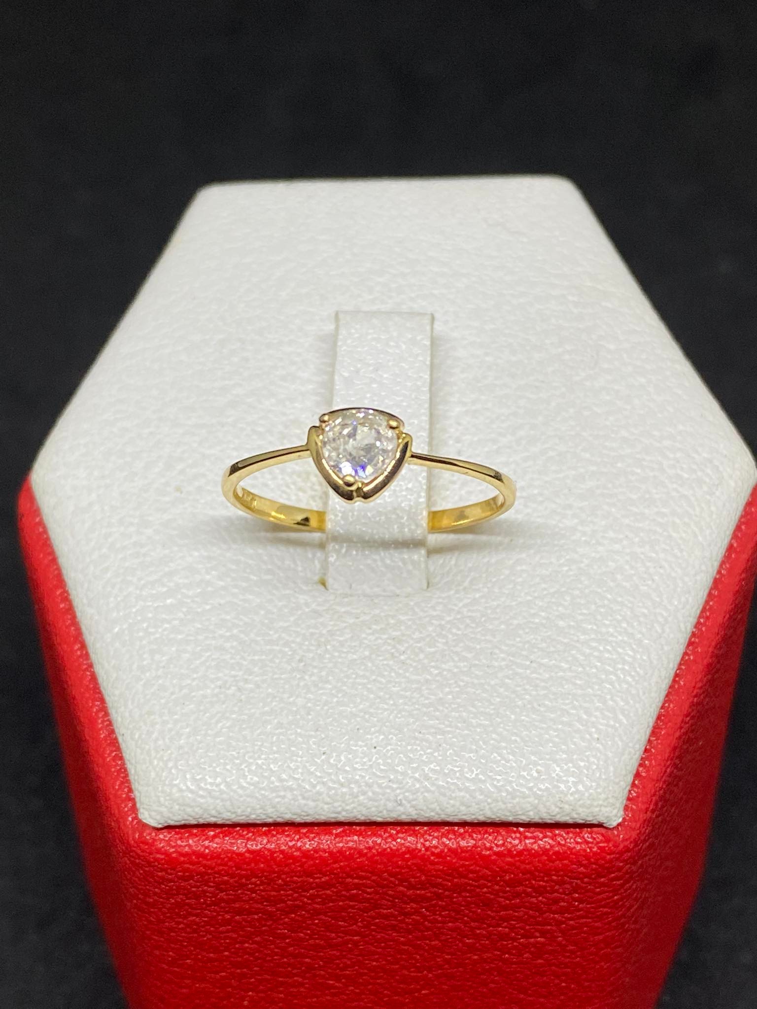 18 Karat Yellow Gold Three Prong Diamond Solitaire Engagement Ring ...