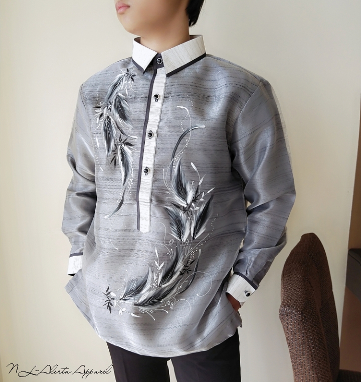 BARONG HANDPAINTED FOR MEN WITH COLLAR TAGALOG BARONG | Lazada PH