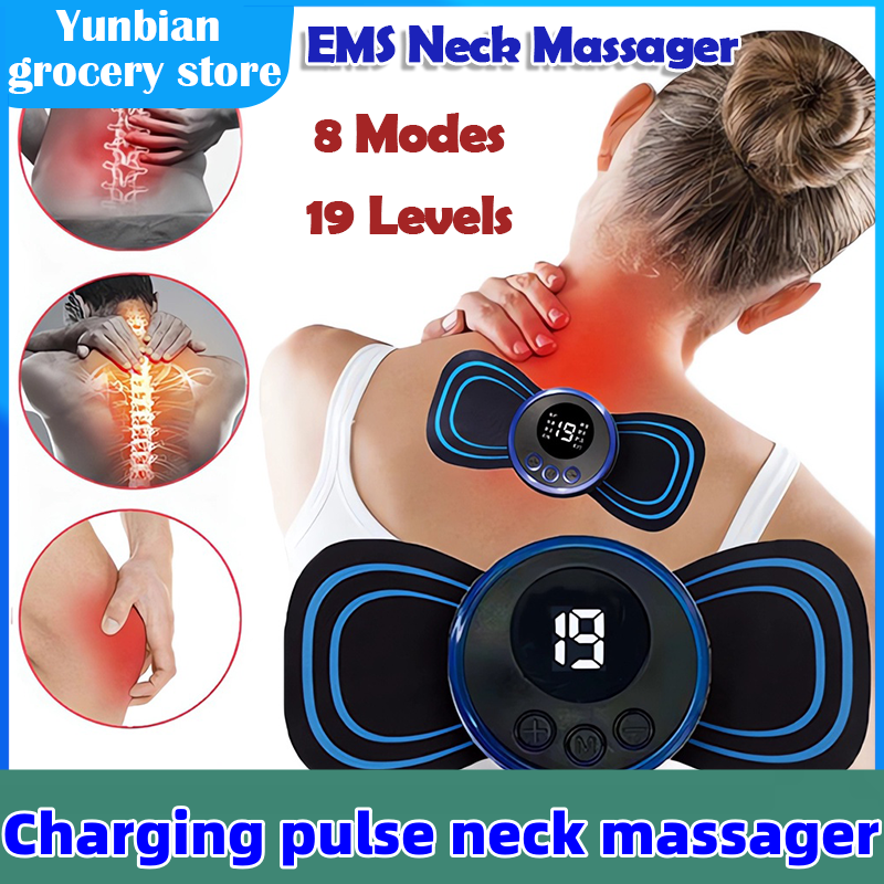 Mini portable electric rechargeable pulse neck massager, neck and back ...