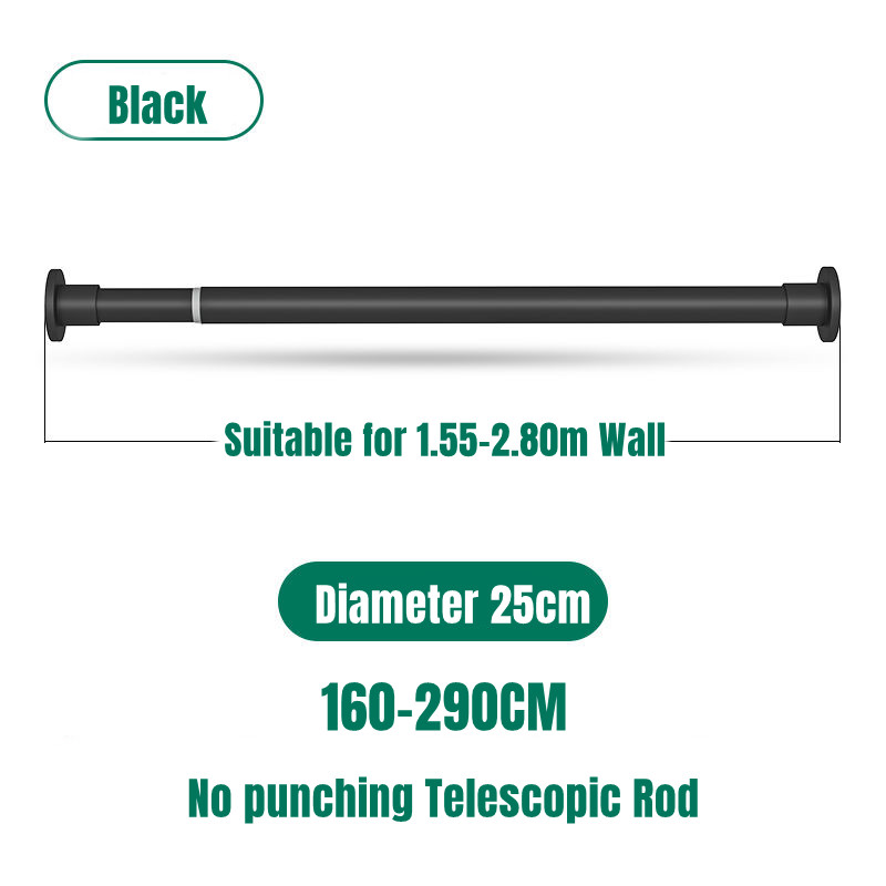 Punch-free Telescopic Rod Adjustable Shower Curtain Rod Clothes Rod ...