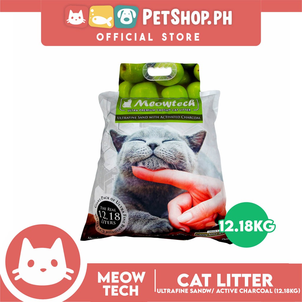 Meowtech Ultra Premium Cat Litter 12.18L (Green Apple Scent) Ultra-Fine ...