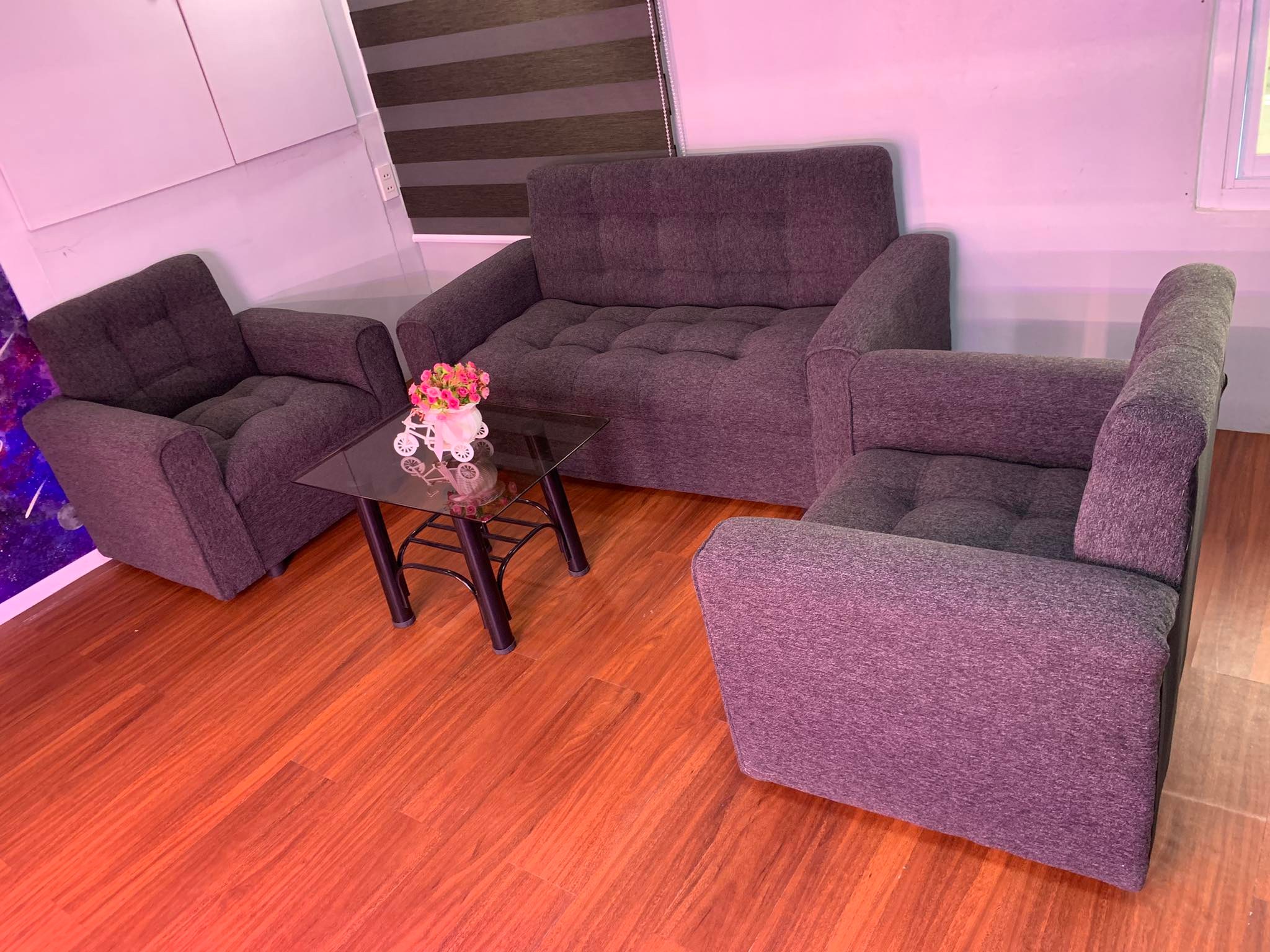 Ambassador gray sofa set with center table brand new uratex06 | Lazada PH