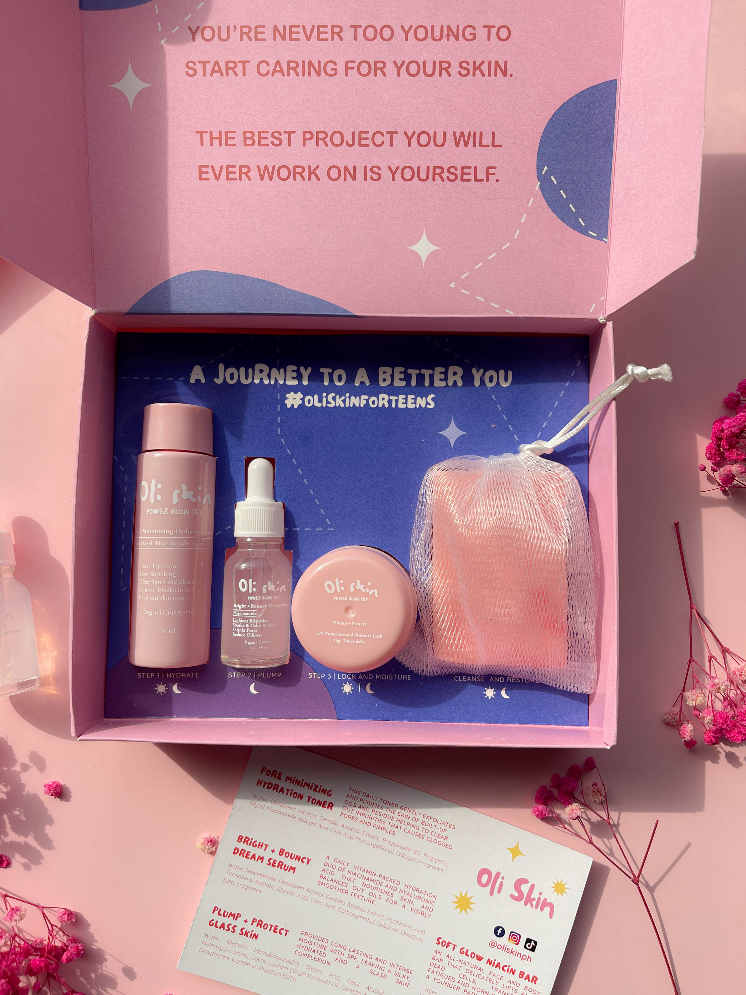 Oli Skin Skincare Set - Korean Glass Skin Glow, Anti Acne, Oil Control ...