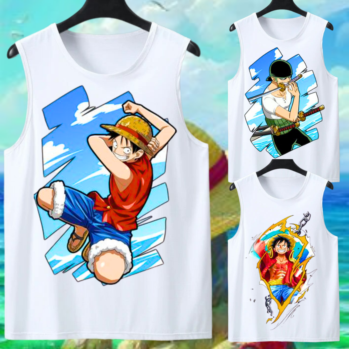BWM 1 Piece White Muscle Sando ONEPIECE Designs Character Tees" - for ...