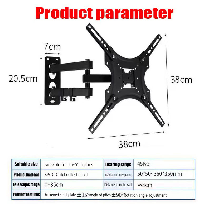 Expose TV Wall Mount Bracket 32-70 inche Swivel Tilt Swivel Monitor LCD ...