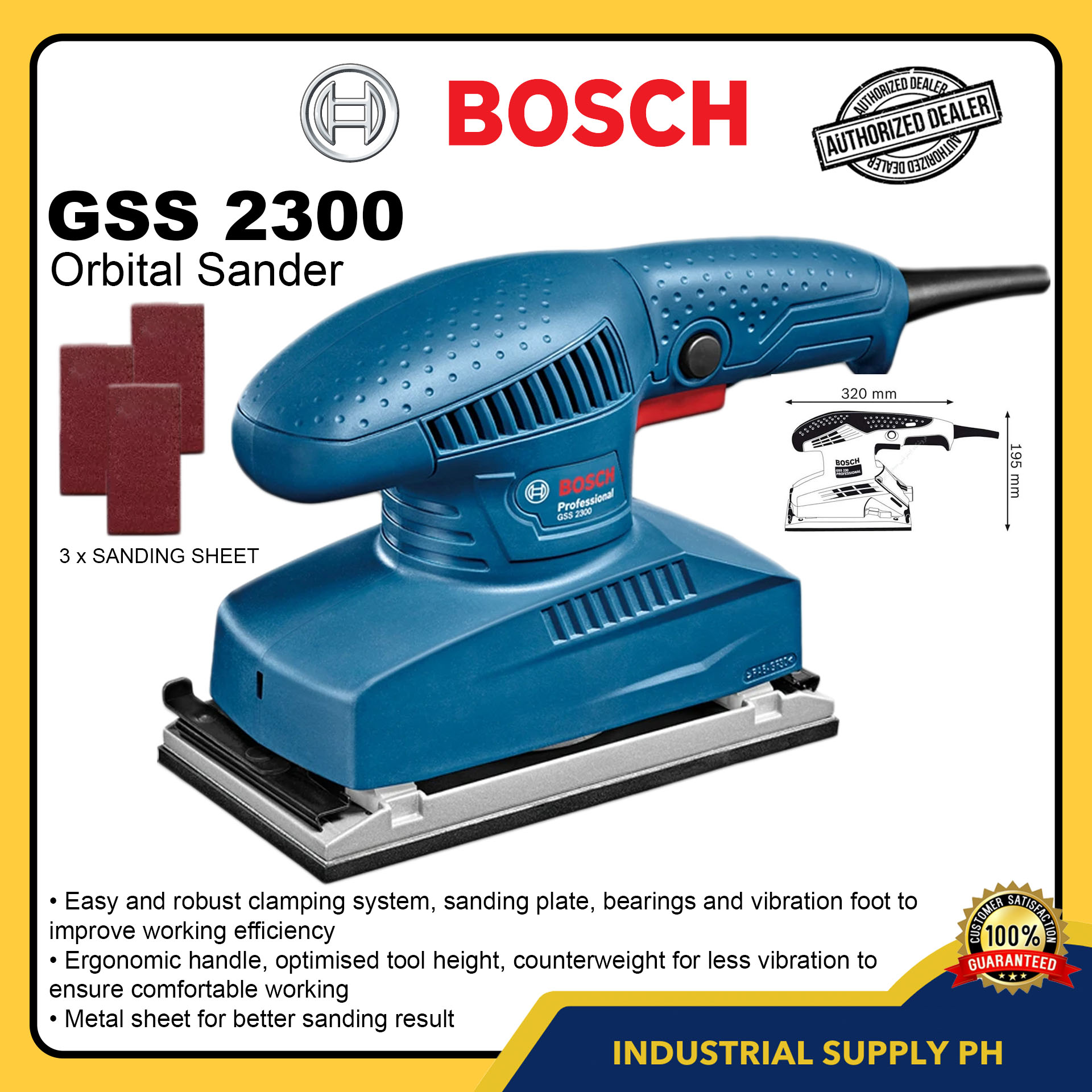 BOSCH GSS 2300 Orbital Sander [ISPH | BPT] | Lazada PH