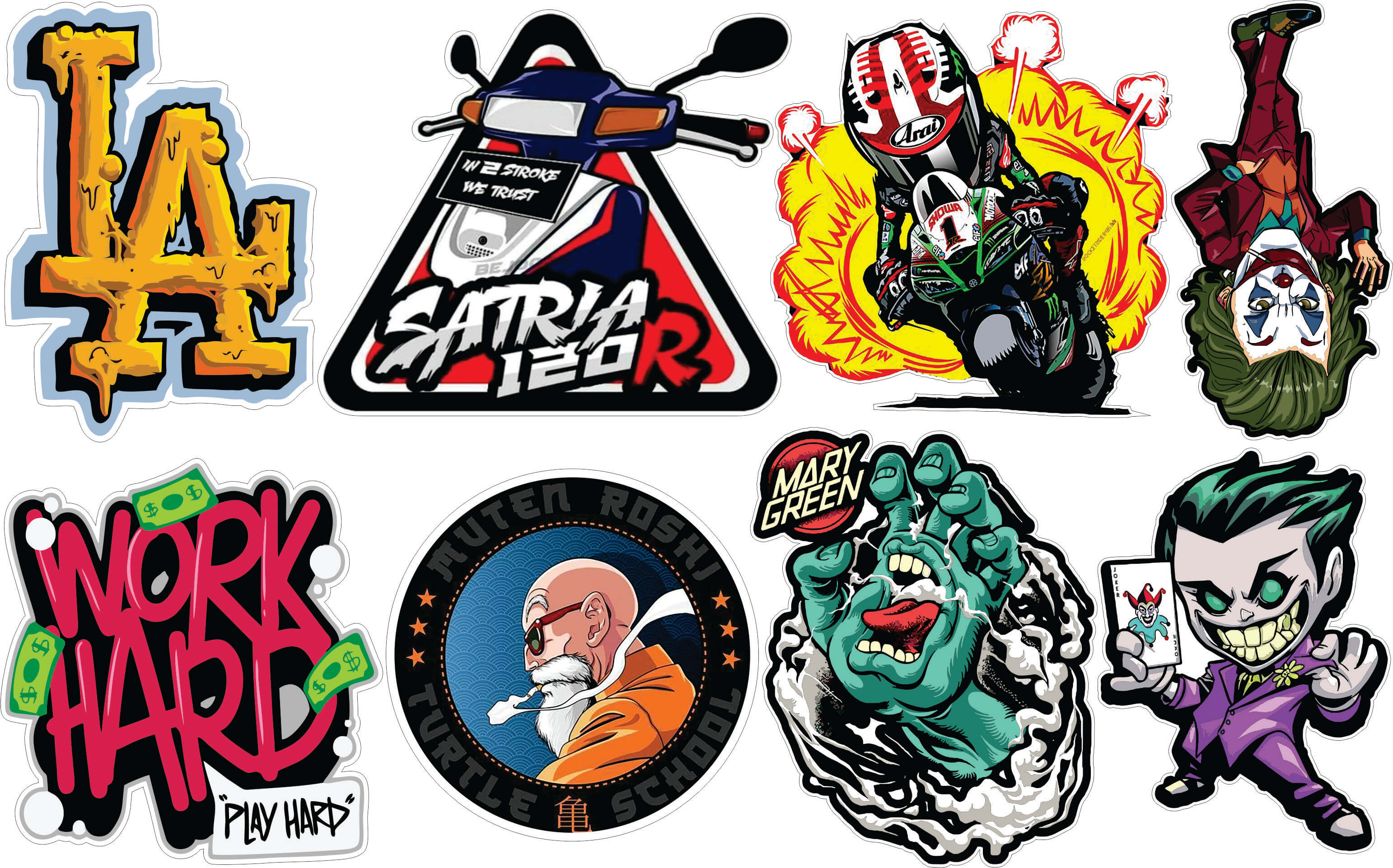 MOTORCYCLE STICKER SET Waterproof , Vinyl Sticker , Motorcycles Decals ...