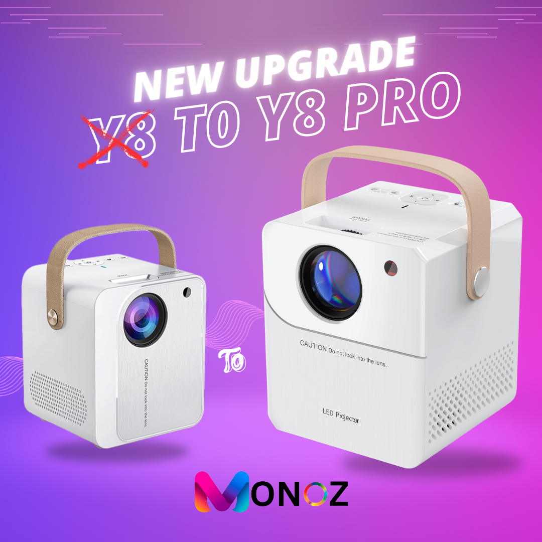 Projector Y8 Pro Mini 6000 Lumens HD 1080P 4K WiFi LED Android Mini ...