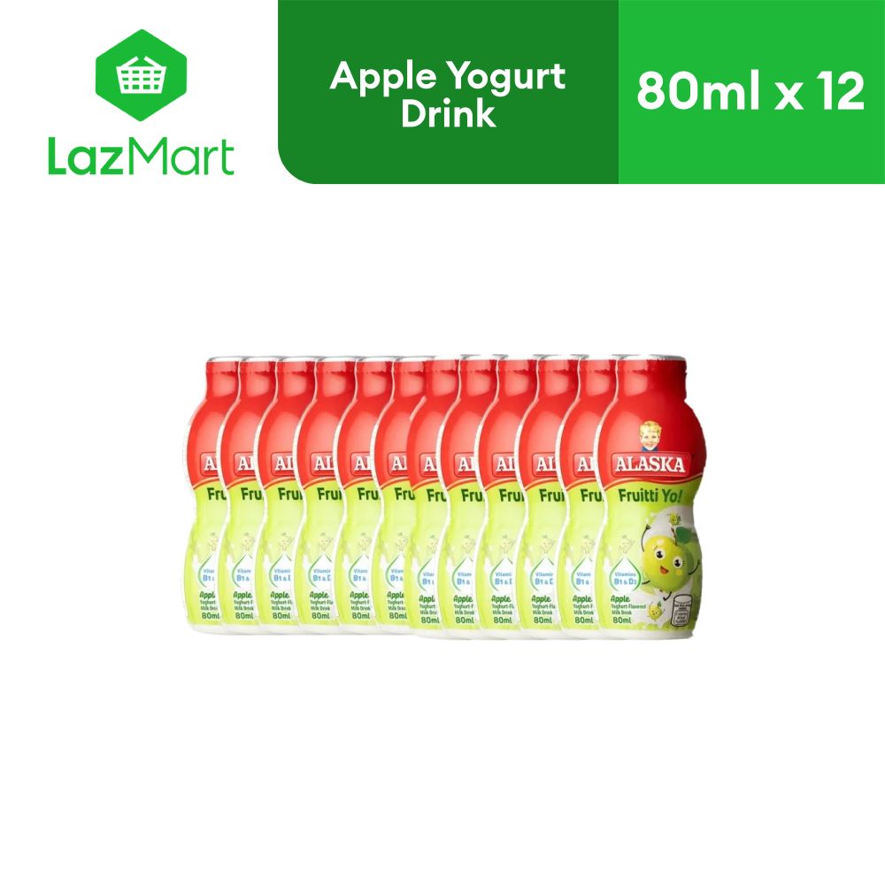 Alaska Fruitti Yo! Apple Yoghurt Ready to Drink Milk 80ml - Pack of 12 ...