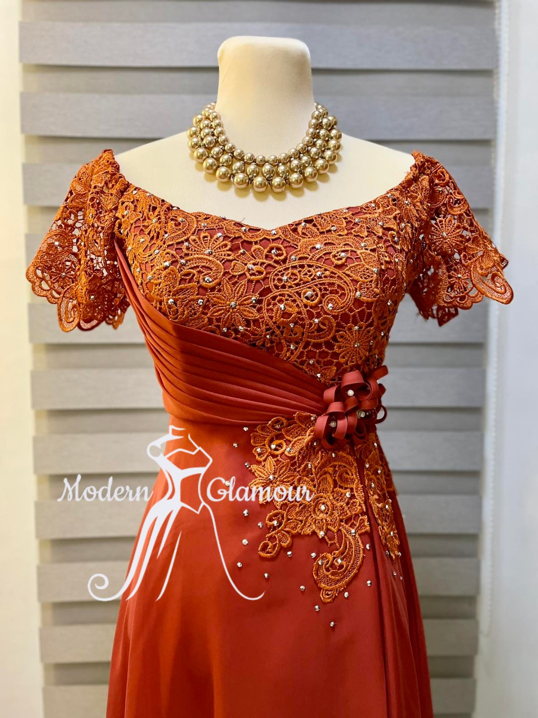 RUST ORANGE Mother of the Bride Groom, Ninang Principal Sponsor, Formal ...