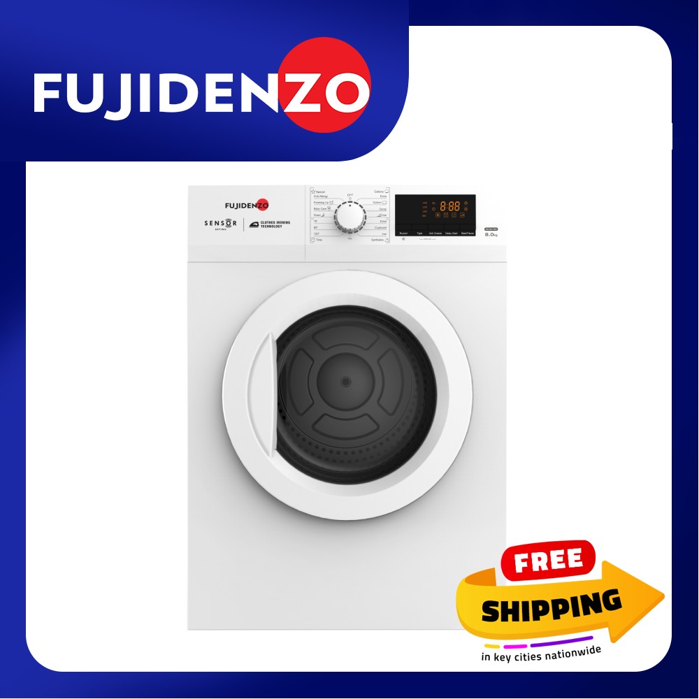 Fujidenzo 8 kg Electric Front Load Sensor Dryer DRI-801WG | Lazada PH