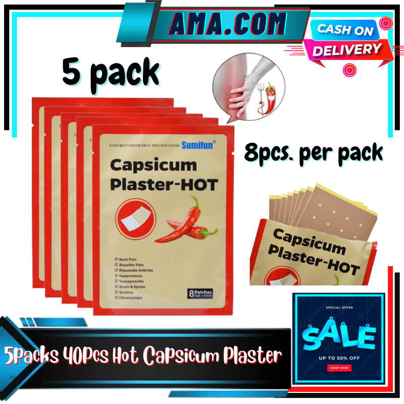 AMA- 5packs 40Pcs/Bag Hot Capsicum Plaster Pain Relief Patch Chinese ...