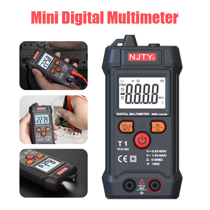 NJTY Digital multimeter New Mini pocket multimeter 600V Voltmeter AC DC ...