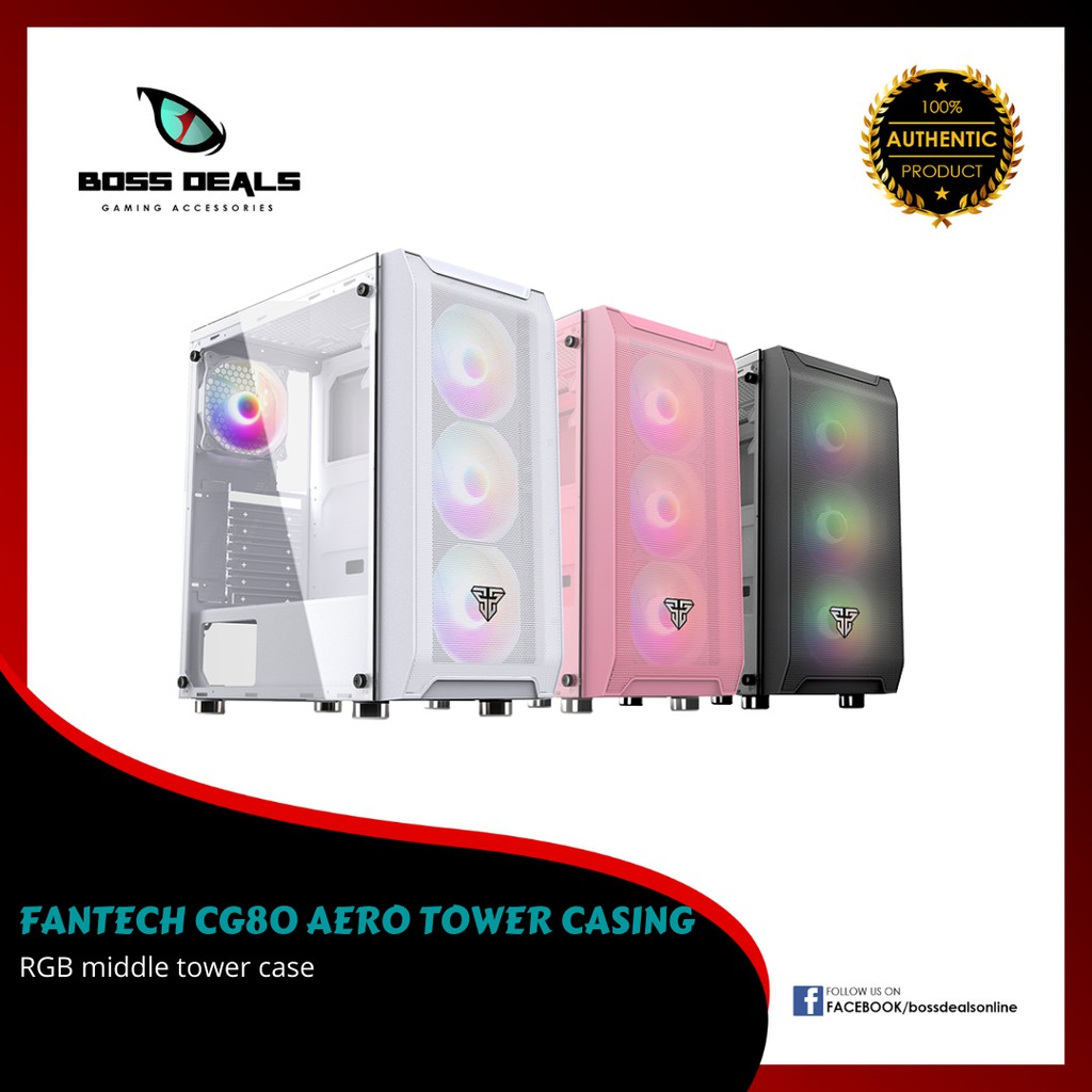 FANTECH CG80 AERO TOWER CASE W/ 4 RGB FANS | Lazada PH