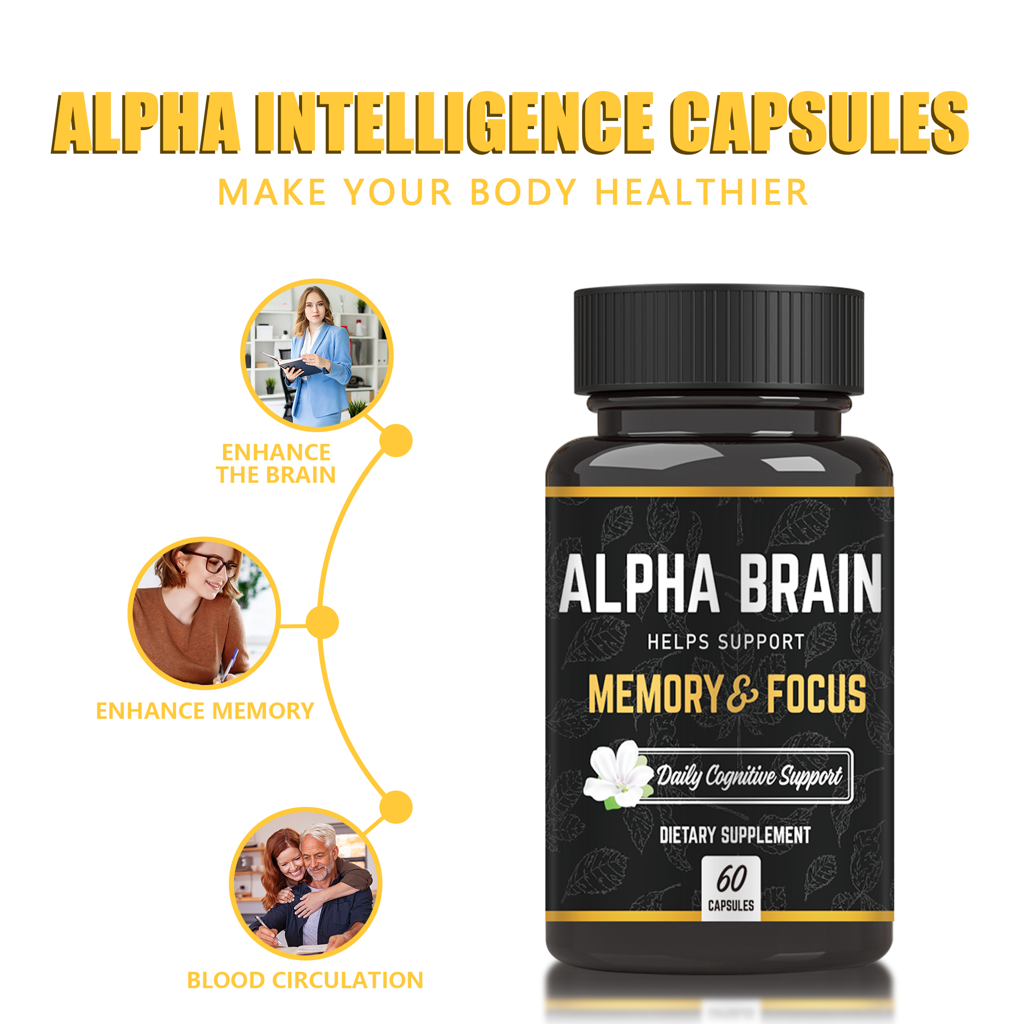 Intelligence Capsules Supplement memory mental speed attention Alpha ...